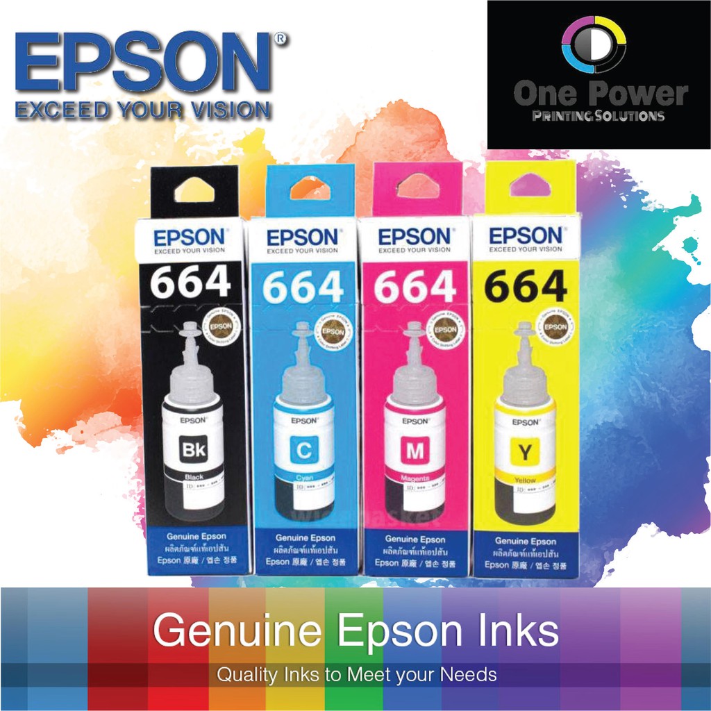 EPSON ORIGINAL REFILL INK 664 70ML 1Set(BLACK,CYAN,MAGENTA,YELLOW ...