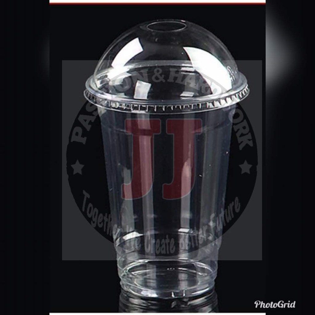 PLAIN CUP 16oz WITH DOME COVER for Big Cup Drinks Cawan Air Plastik ...