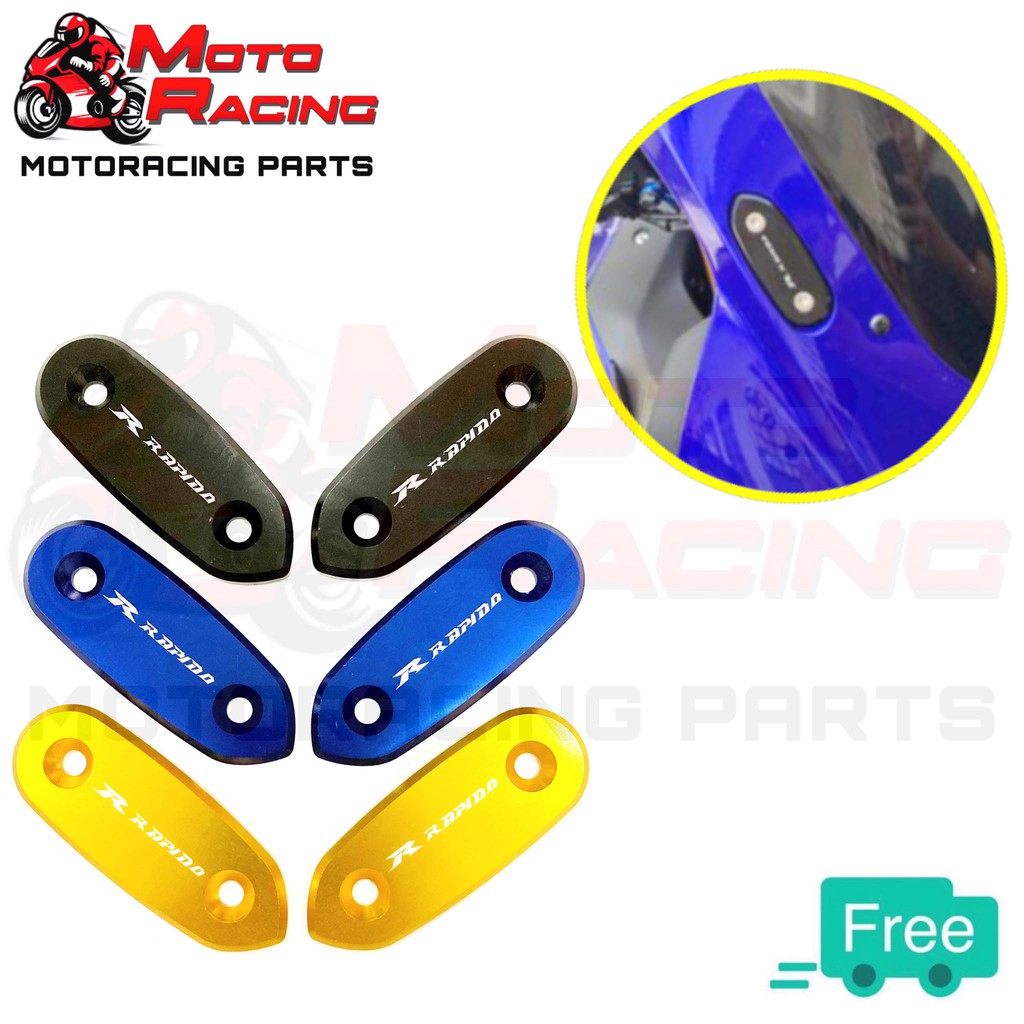 🔥 R15 V3 ALLOY SIDE MIRROR COVER CAP PENUTUP TAPAK CERMIN RAPIDO ...