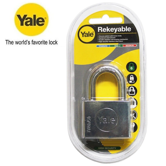 Yale Y118D/40/121/1 Chrome Plated Rekeyable Single Padlock 40mm ...
