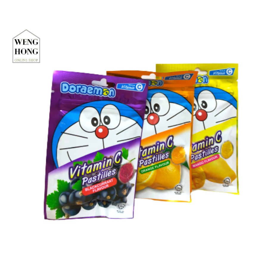 Doraemon Vitamin C Pastilles 40g x 1 小叮噹黑加侖/香橙/芒果口味維他命軟糖 營養軟糖 小孩最愛 | Shopee Malaysia
