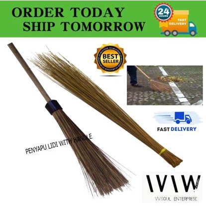 Penyapu Lidi Local Panjang/ Lidi Broom With Handle/ Penyapu Lidi ...