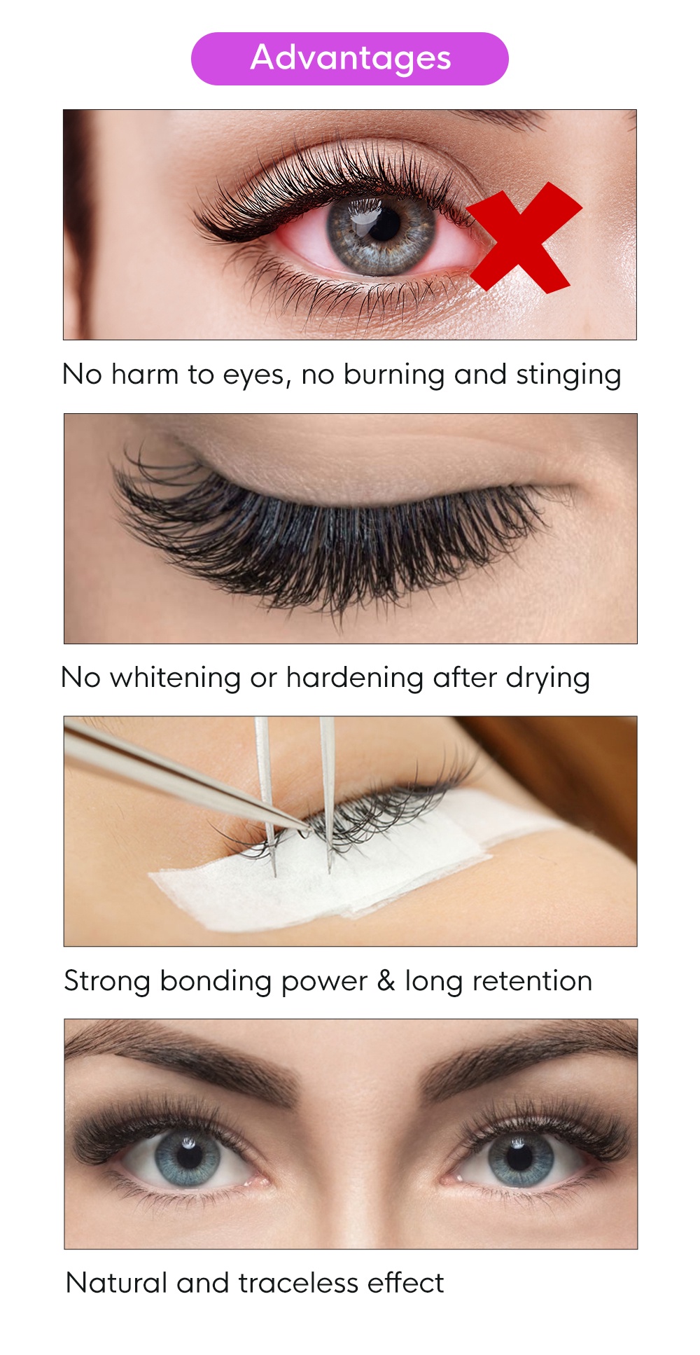 Genielash 0.5-1s Fast Drying Eyelash Extension Glue 6-7w Retention ...