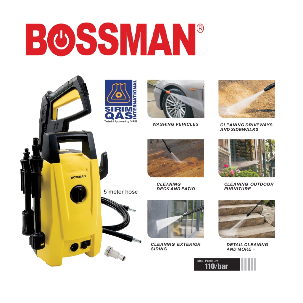High Pressure Cleaner Water Jet Washer 110bar 1400W BOSSMAN BPC-117 ...