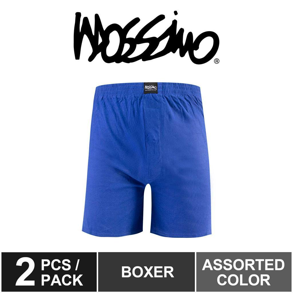 (2 Pcs) Mossimo Men Boxer 100% Cotton Men Underwear Assorted Colours ...