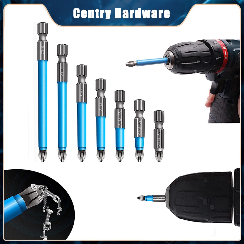 Magnetic Anti-Slip Screwdriver Drill Bit 7Pcs Cross Head 25/50/65/70/90 ...
