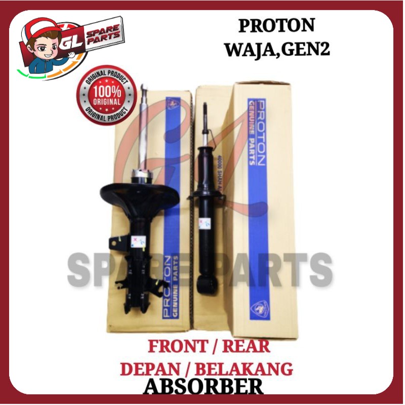 (100% ORIGINAL) ABSORBER (ORIGINAL) PROTON WAJA GEN2 (FRONT/DEPAN)(REAR ...