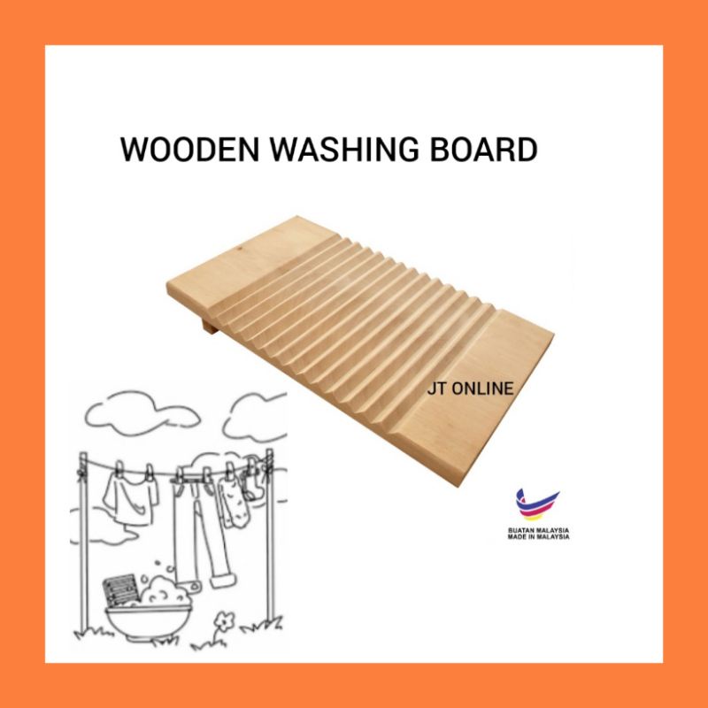 MALAYSIA MADE HEAVY DUTY WOODEN WASHING BOARD / 马来西亚制造木洗衣板 / PAPAN CUCI ...