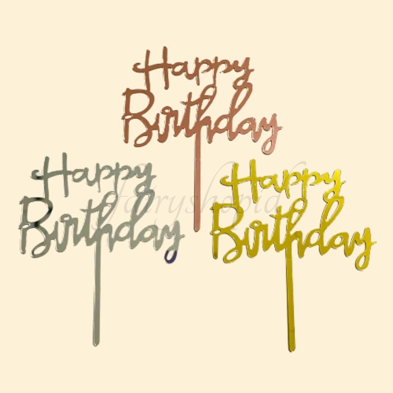 Happy Birthday Cake Topper/Cake Topper/Plain Writing Cake Decoration 3 ...