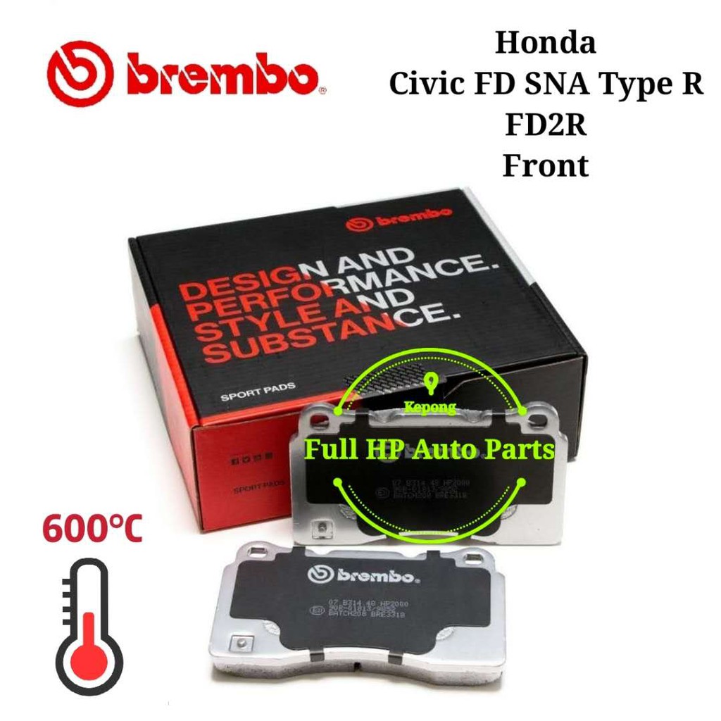 BREMBO HP2000 H/D Civic FD SNA Type R FD2R Sport Racing Performance 600 ...