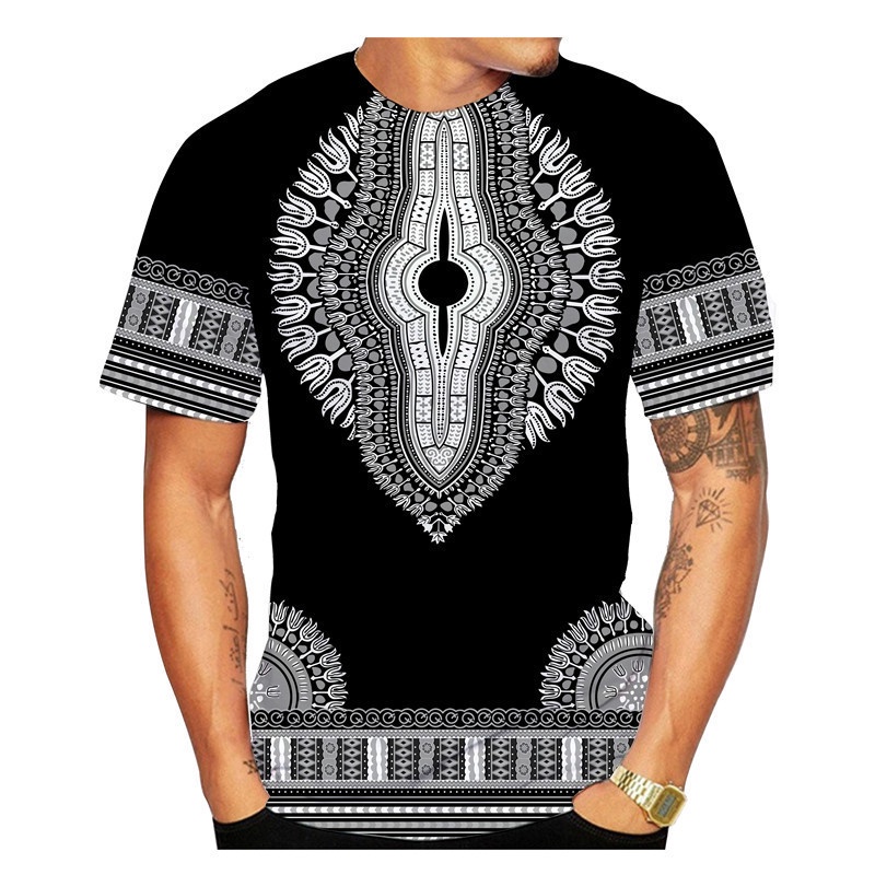 Summer Vintage Ethnic Fashion African Print Men and Women T-shirts ...