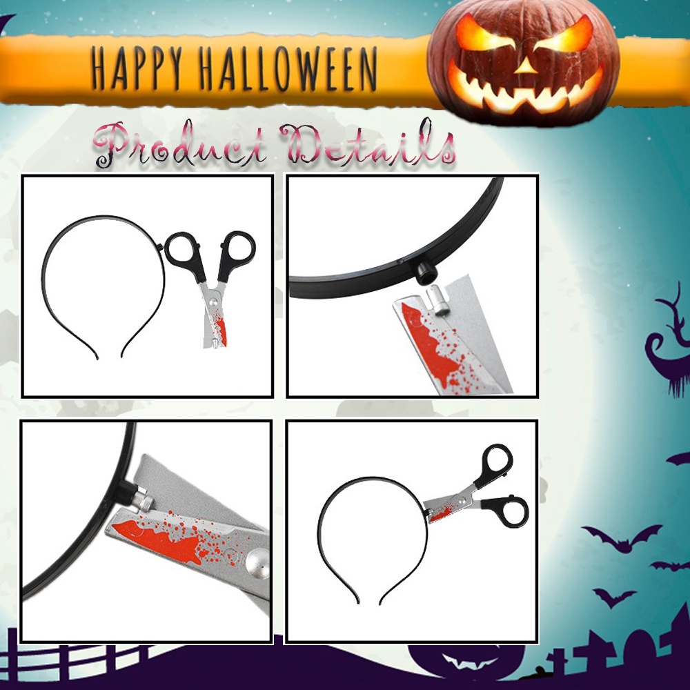 [LBH] Halloween Headwear Horror Props Scary Cutting Head Fake Props ...