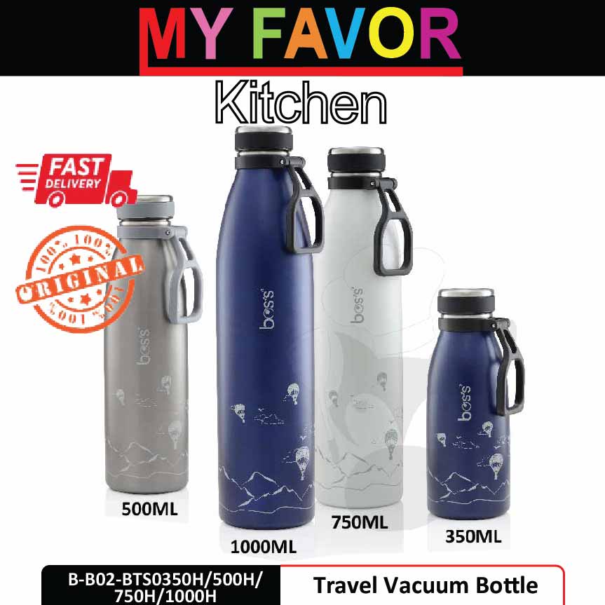 BOS'S Stainless Steel Travel Vacuum Bottle Botol Air Minuman Vakum ...