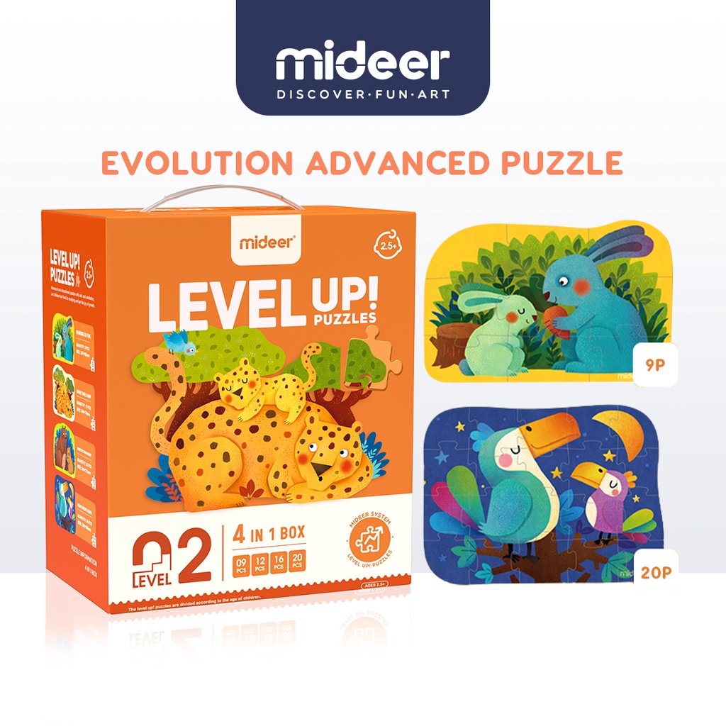 MIDEER Evolution Level Up Puzzle Level 2-Mom & Baby Animal | Susun Suai ...