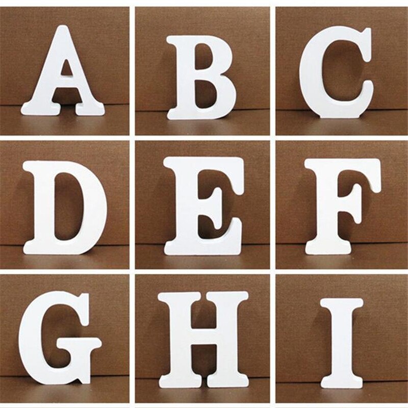 Stand Wooden Alphabet A-Z Letters Number Huruf Kayu ABC Blocks White ...
