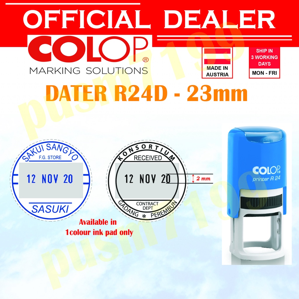 COLOP DATER ROUND & RECTANGULAR - COP TARIKH BULAT SEGI EMPAT TEPAT DATE CHOP RUBBER STAMP ...
