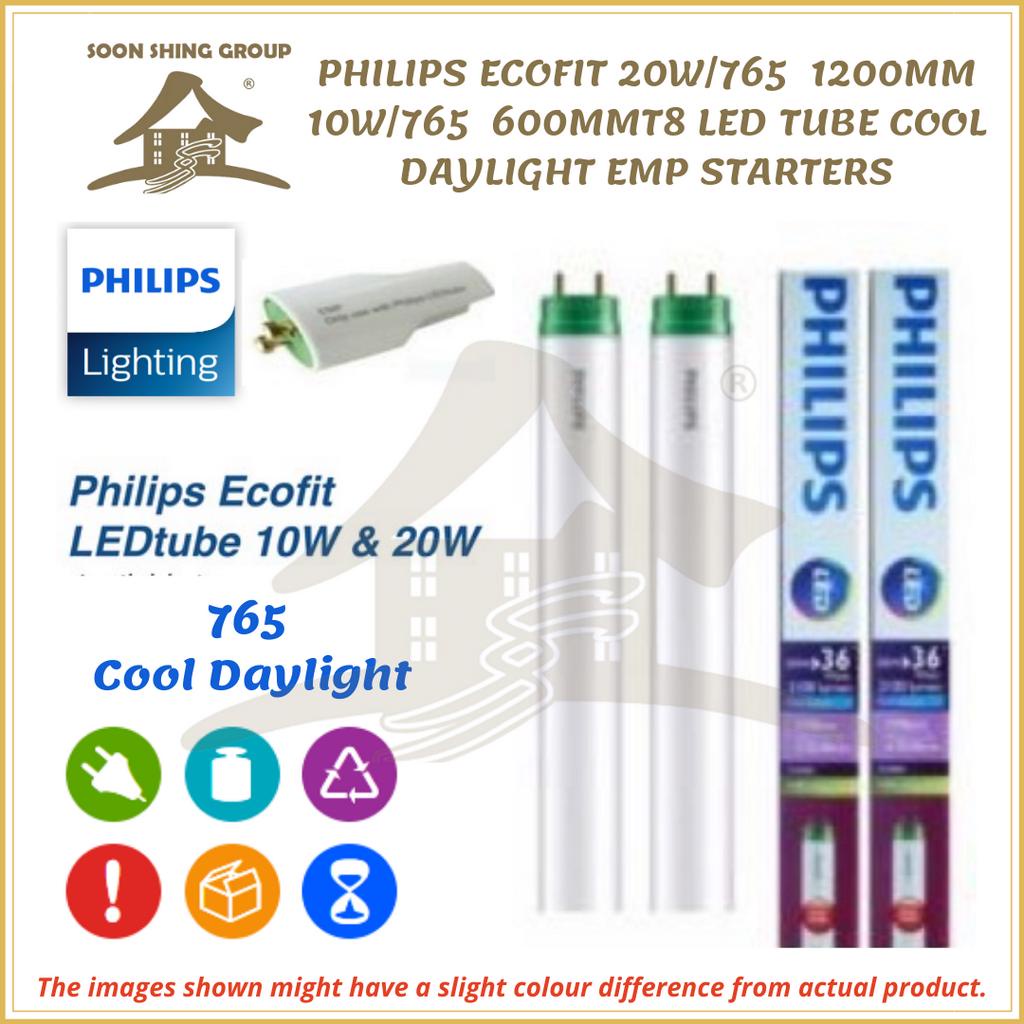 Philips ECOFIT 20W/765 4ft 10w/765 2ft T8 LED Tube Cool Daylight EMP Starters/Lampu Panjang Led ...
