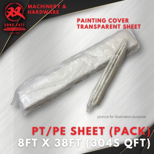 PE/PT Sheet (8ft x 38ft PACK) Double Layer Transparent Sheet (DIY ...