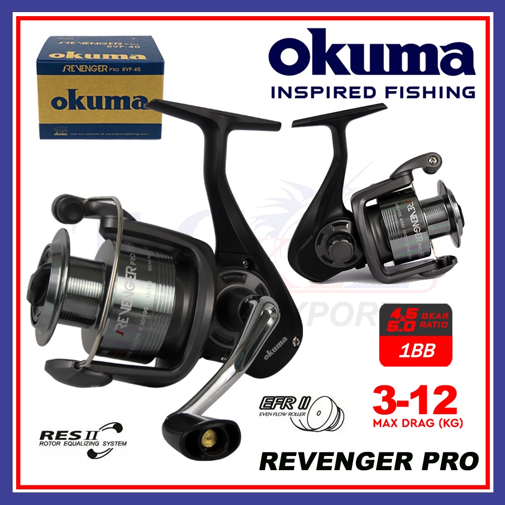 Okuma Revenger Pro Mesin Pancing Spinning |3-12kg Max Load |1BB Air Tawar | TCE Tackles Fishing ...