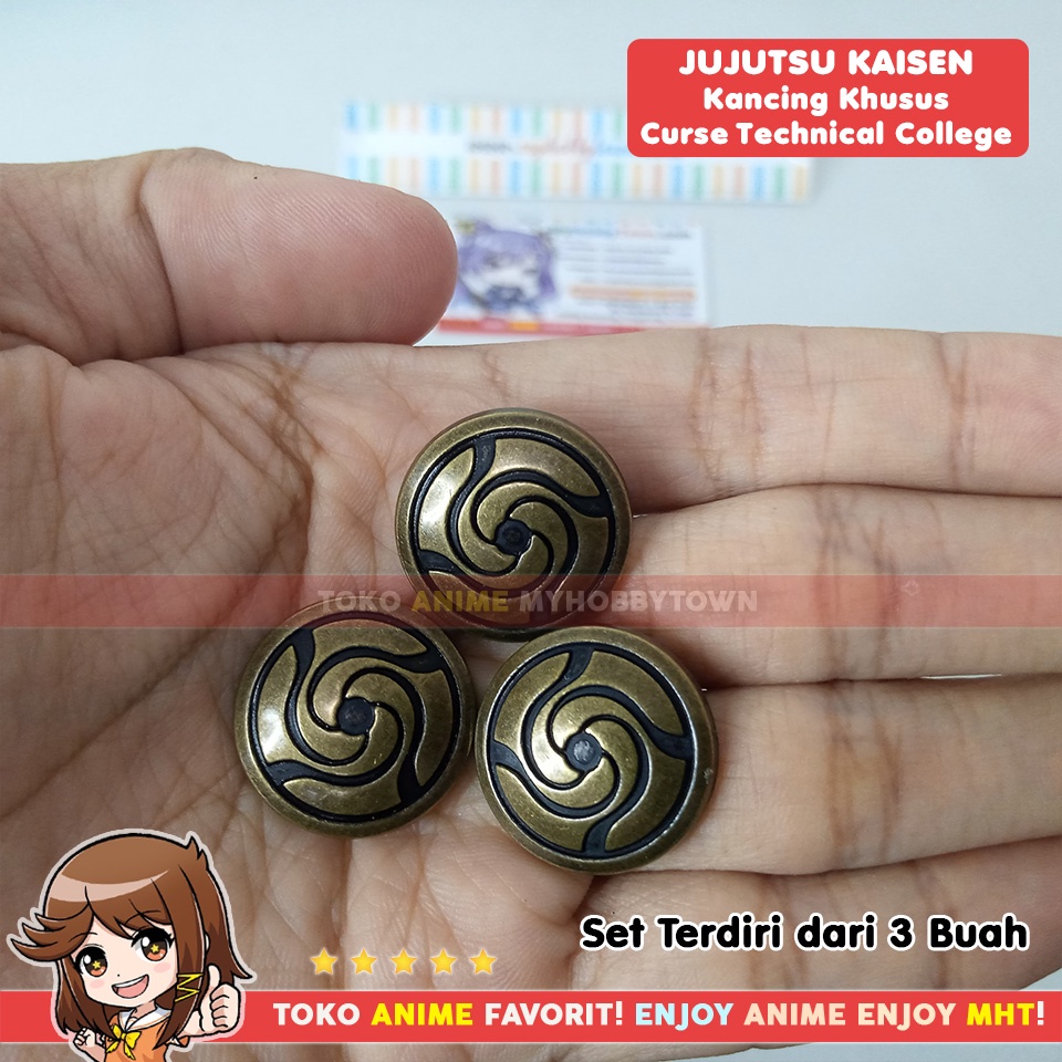 Gold Buttons Set 3pcs For Blazer Jacket Jujutsu Kaisen Itadori Yuji ...
