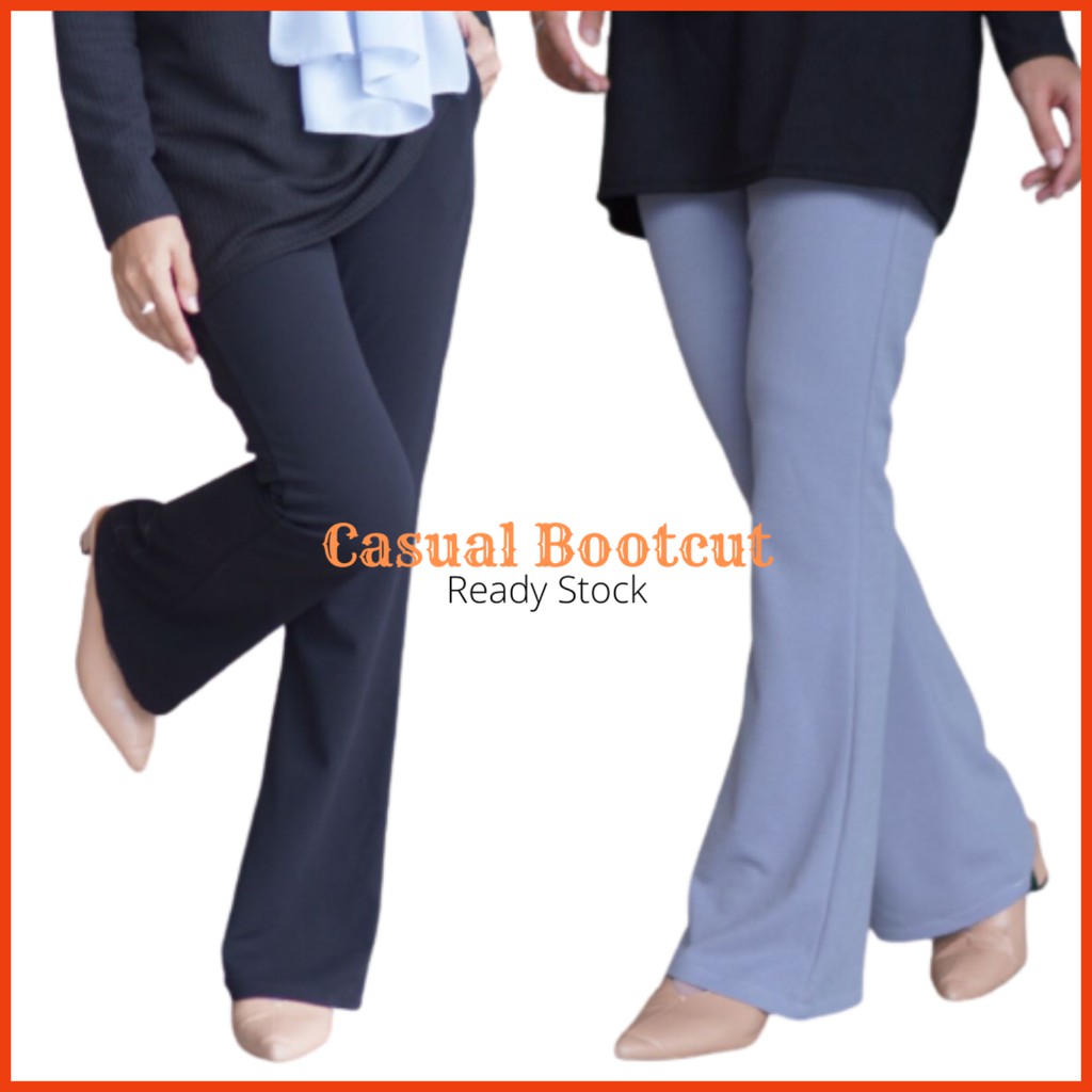 CASUAL BOOTCUT : Seluar Kerja Wanita Memeri/ Ironless Women Long Slim ...