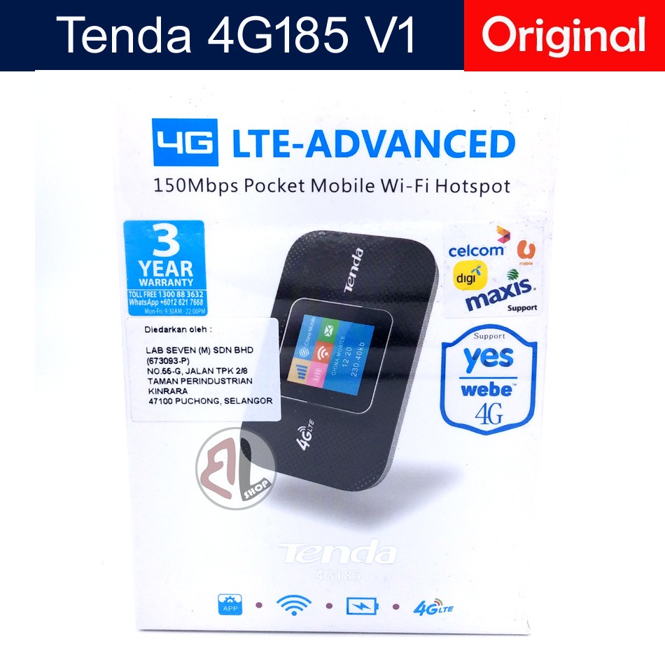 Official Tenda 4G185 V1 / V2 4G LTE Advanced Portable Wireless WiFi Modem Router MiFi WEBE UNIFI ...