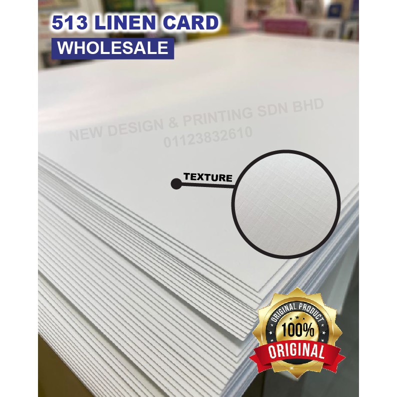 [Ready Stock] Premium 513 Linen Card 230gsm Fine Linen White Card A3 ...