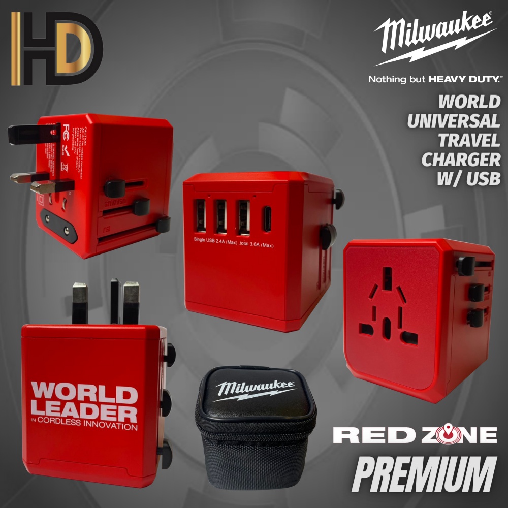 Milwaukee World Travel Universal Adapter Charger Socket With USB Port ...