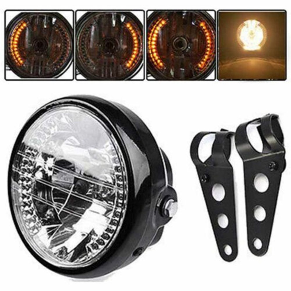 H4 Motorcycle Headlights Halogen Lights Turn Signal Flasher For Harley ...