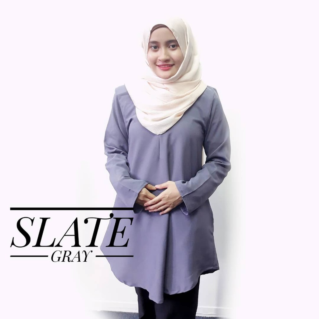 Blouse Muslimah Labuh Simple Murah Blouse Awatif Blouse Women Baju Raya ...