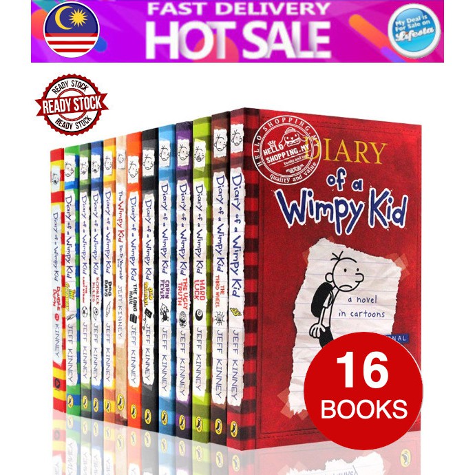 Diary of a Wimpy Kid Box of Books 16 Books Collection with Box set ...