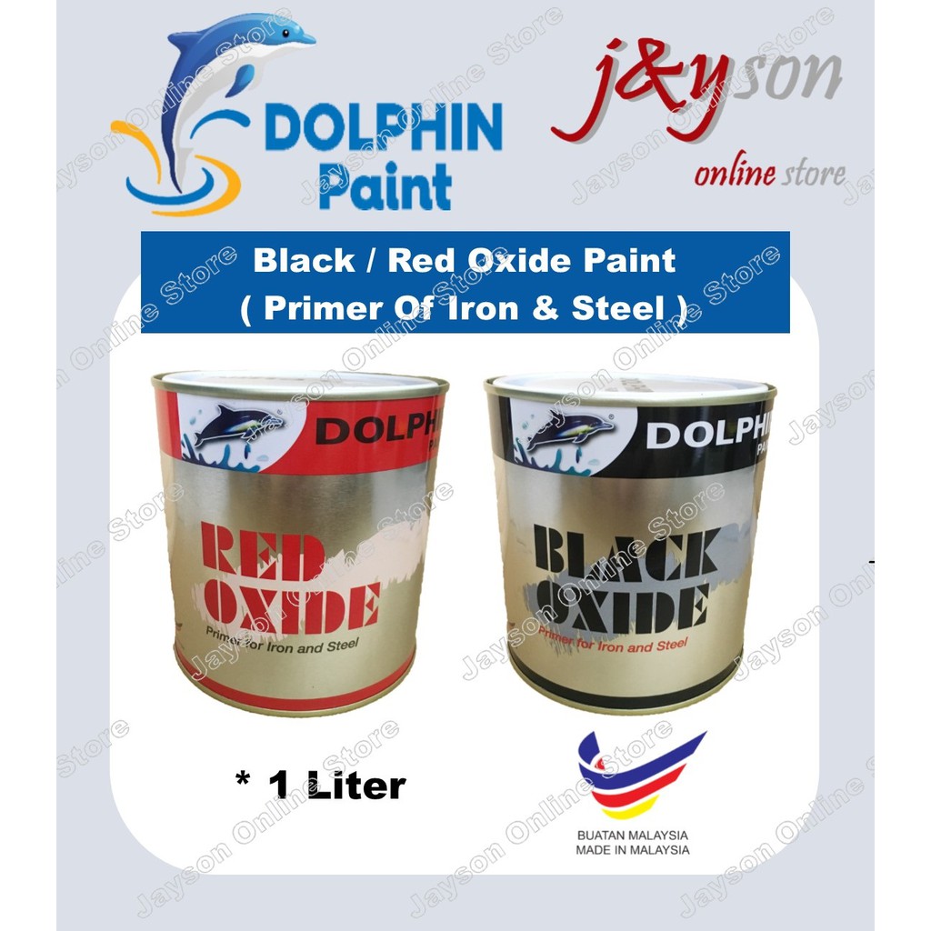 [ 1 Liter ] Dolphin Anti Rust Red Oxide / Black Oxide Undercoat Paint ...