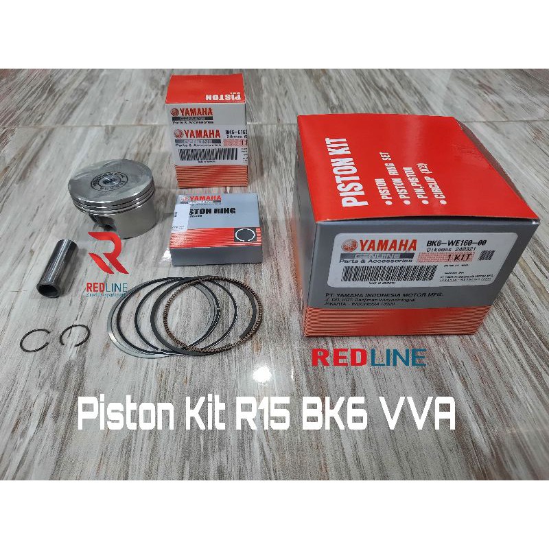 PISTON KIT PISTON SEHER YAMAHA R15 VVA BK6 58 MM PIN 14 ORIGINAL YAMAHA ...