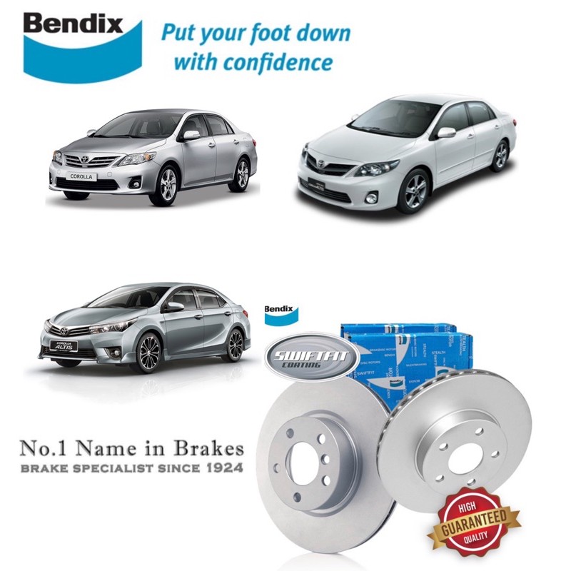Bendix Swiftfit BR9435 Front Disc Rotor - Toyota Altis ZZE141/ZRE143/ZRE173 (PC) | Shopee Malaysia