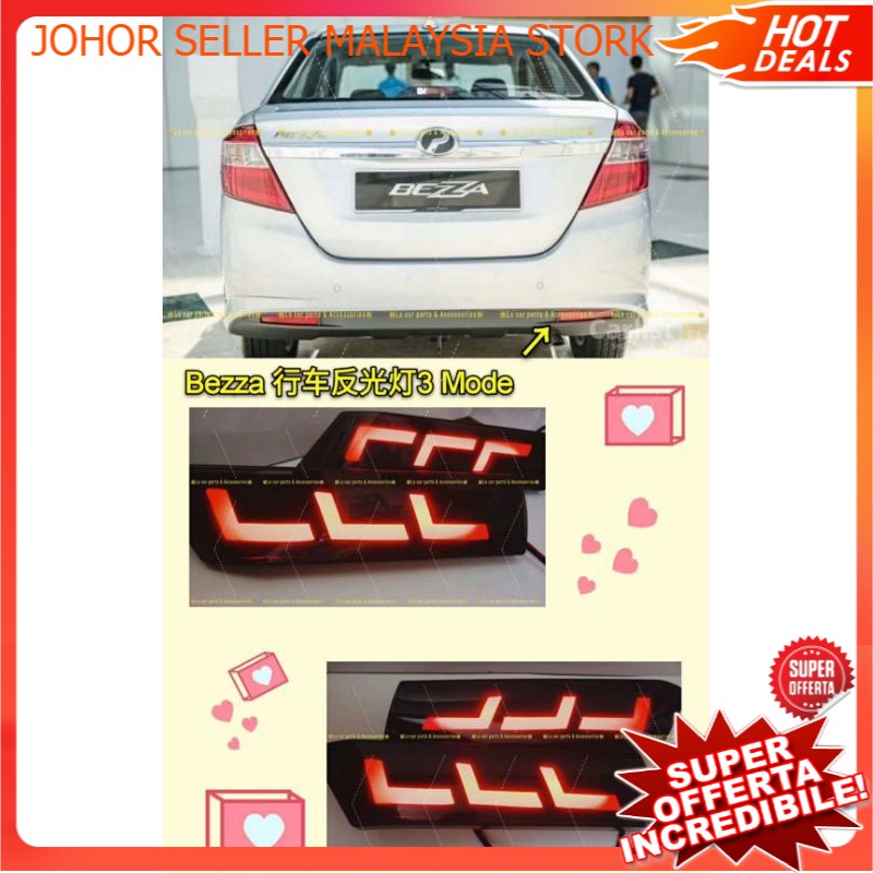 Myvi Bezza LED Rear Bumper Bonnet Reflector Body Driving Tail Brake ...