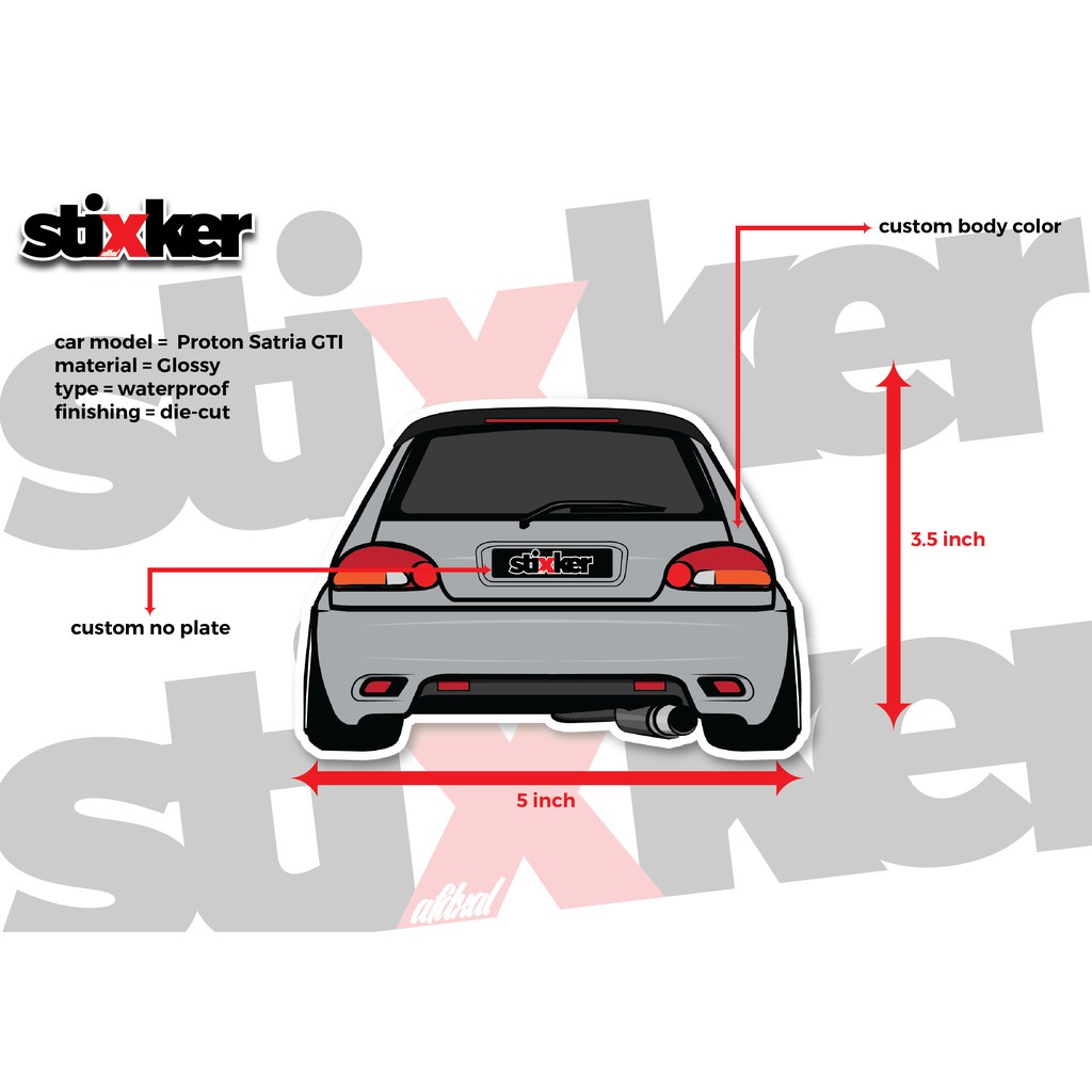 Sticker Belakang Kereta Proton Satria Gti | Shopee Malaysia