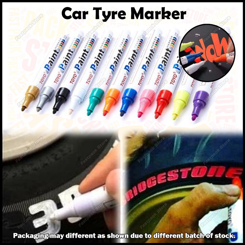 🌈 Car Tyre Marker Waterproof Paint Permanent Bicycle Motorcycle Car ...