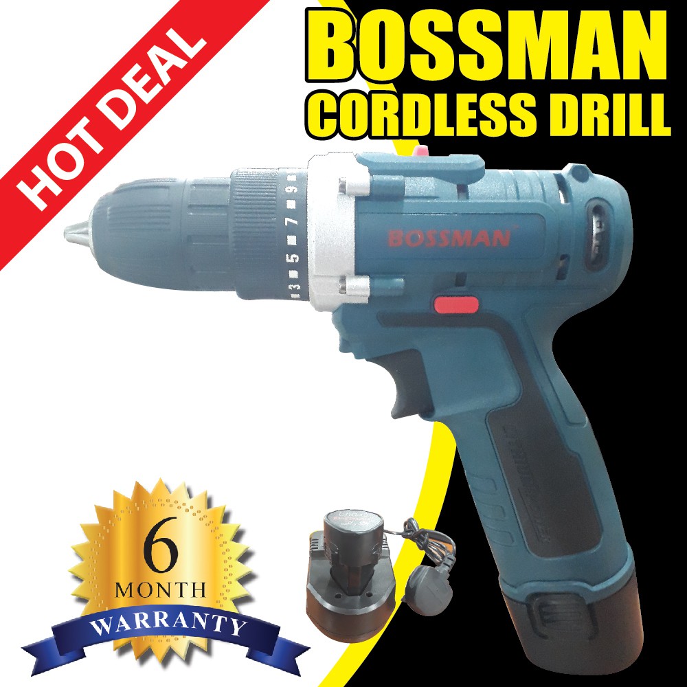 BOSSMAN Rechargeable Cordless Drill Drive 108V 12V 6 Month Warranty ...