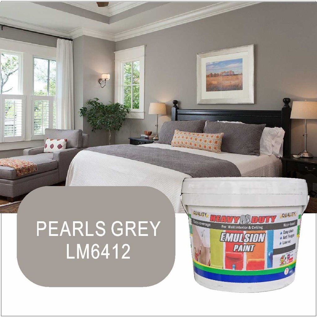 PEARLS GREY HLM6412 ( 7L ) Heavy Duty EMULSION PAINT Cat Interior ...