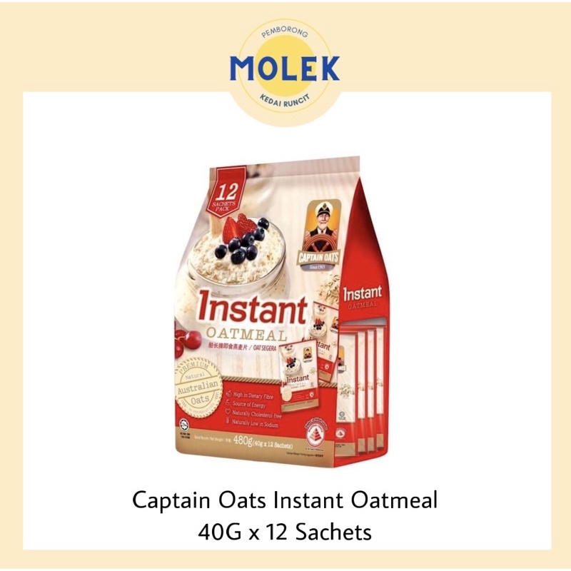 Captain Oats Instant Oatmeal (40g x 12 Sachets) | Shopee Malaysia