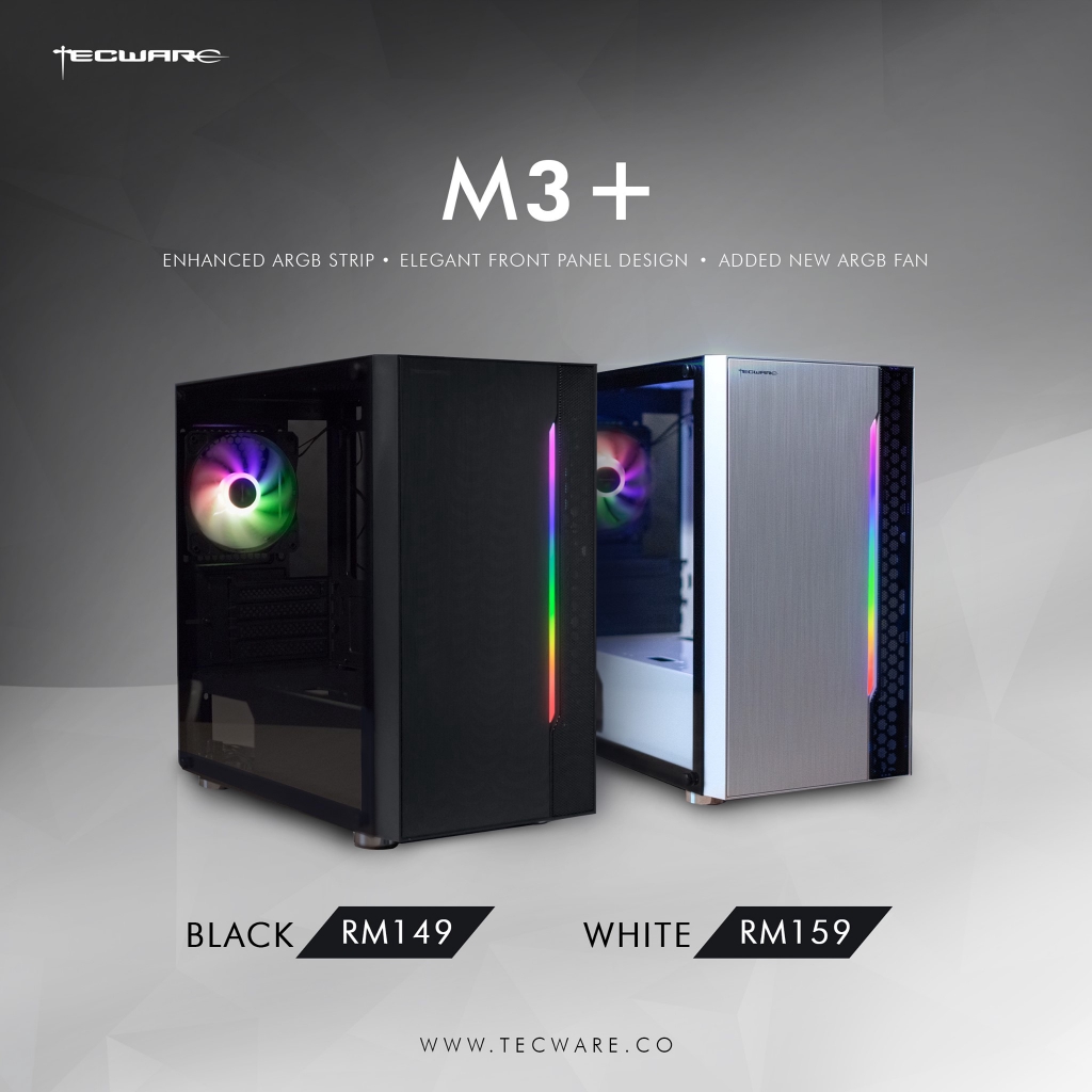 Tecware M3+ TG Tempered Glass Gaming Case [Matx, Mini-ITX] | Shopee ...