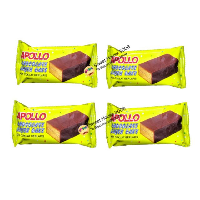 Apollo Chocolate Layer Cake 4pcs x 18g Childhood Snack Makanan Ringan ...