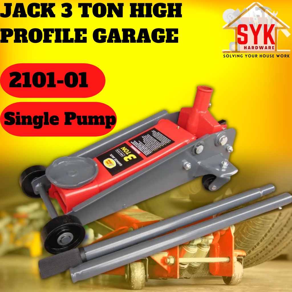 SYK Jack 2101-01 High Profile Garage 3 Ton Single Pump Floor Car Repair ...
