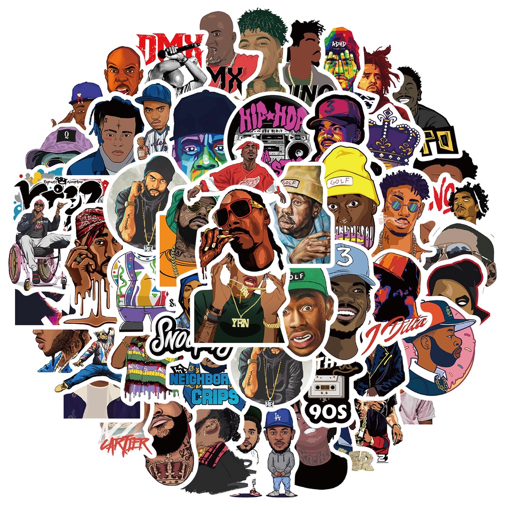 64PCS West Coast Rapper Stickers For Laptop Stationery Scrapbooking ...