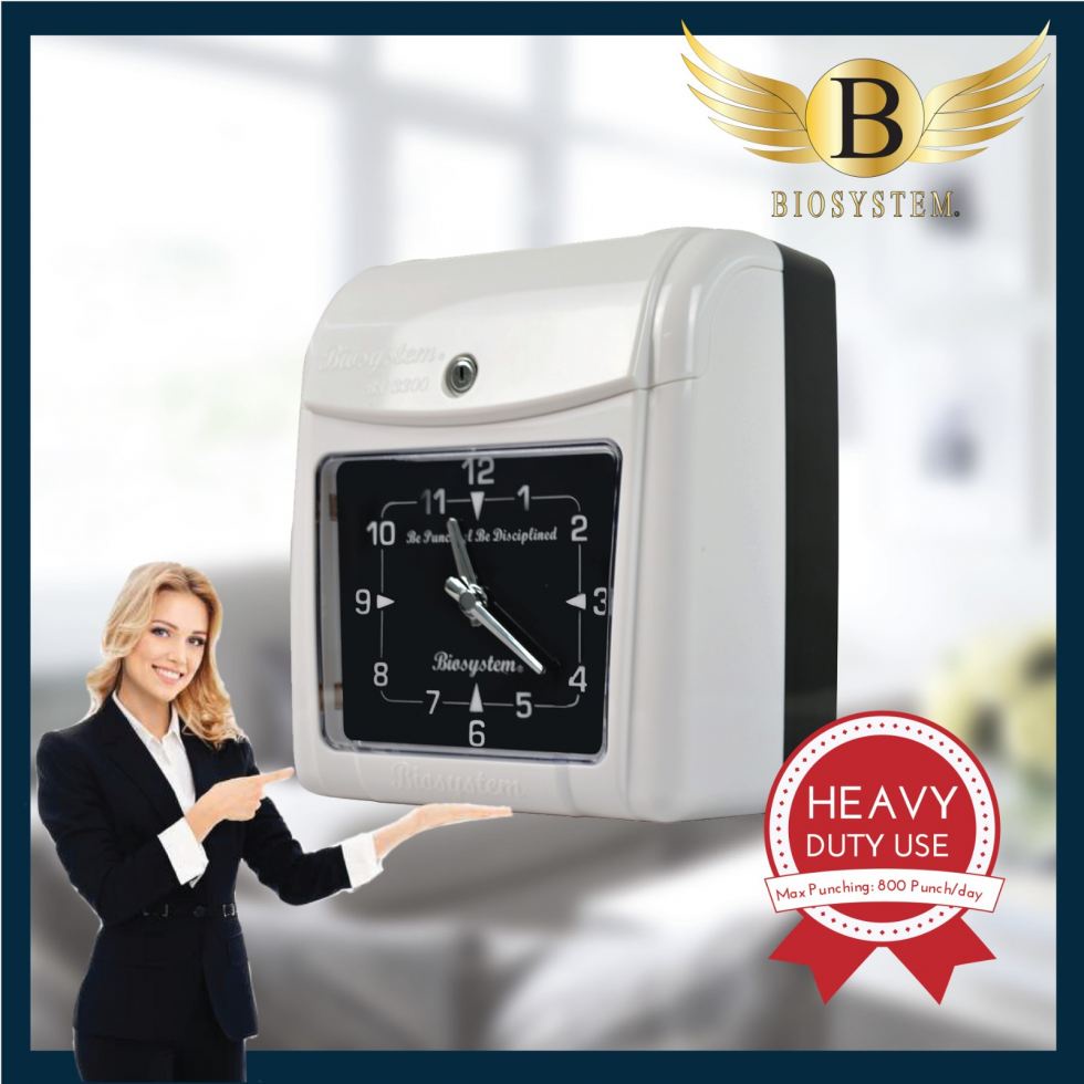 Biosystem BX3300A Heavy Duty Time Recorder Analog Punch Card Machine BX ...