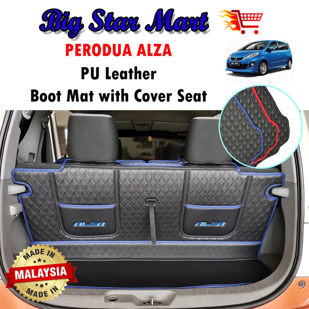 Perodua Alza 2009-2021 PU Leather Boot Mat with Cover Seat | Shopee ...