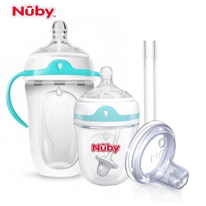 NUBY Comfort Silicone Newborn Starter Set / 5oz & 8oz Nuby Comfort ...