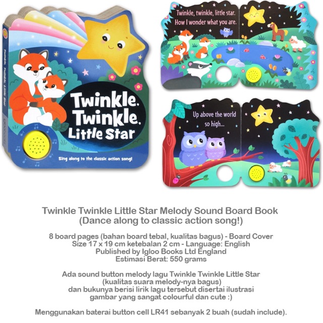Twinkle Twinkle Little Star Melody Sound Board Book | Shopee Malaysia