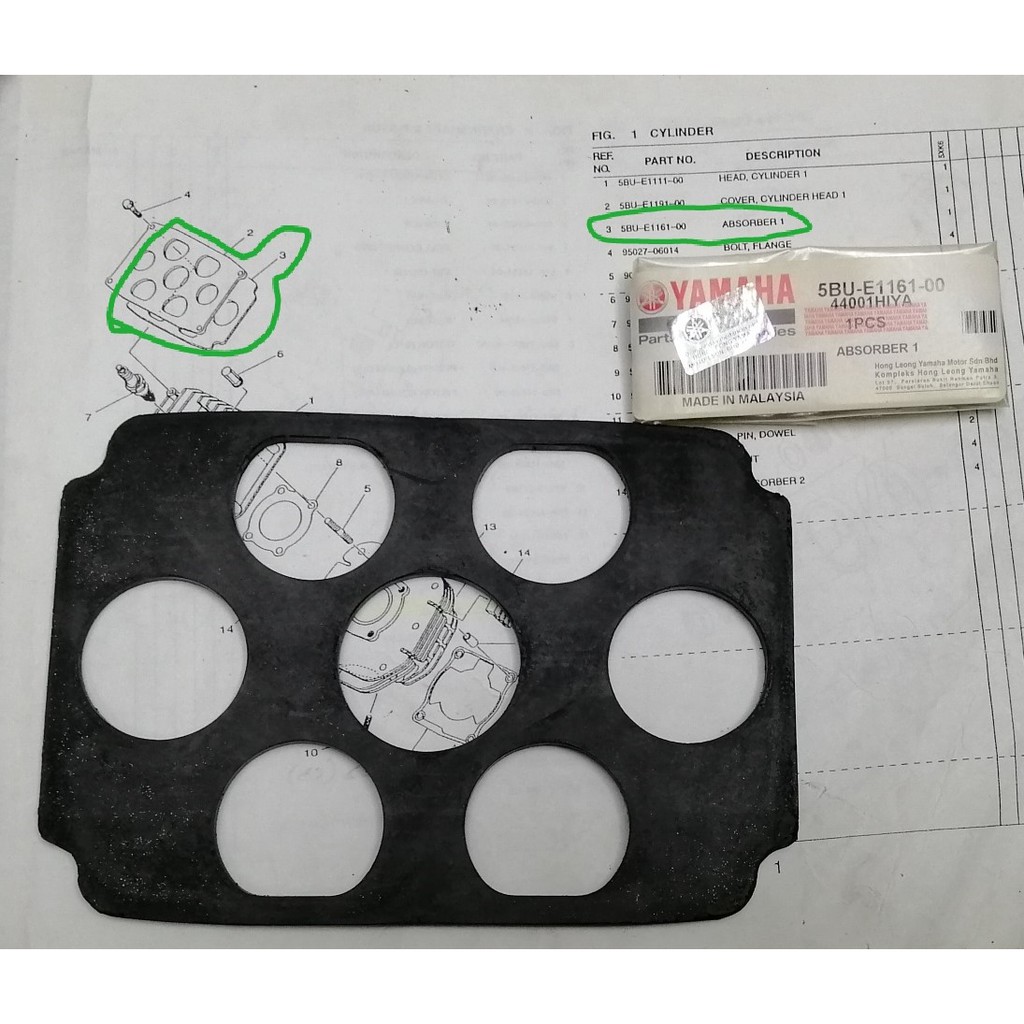 YAMAHA Y125ZR HEAD COVER RUBBER/ HLY 100% ORI(5BU-E1161-00) | Shopee ...