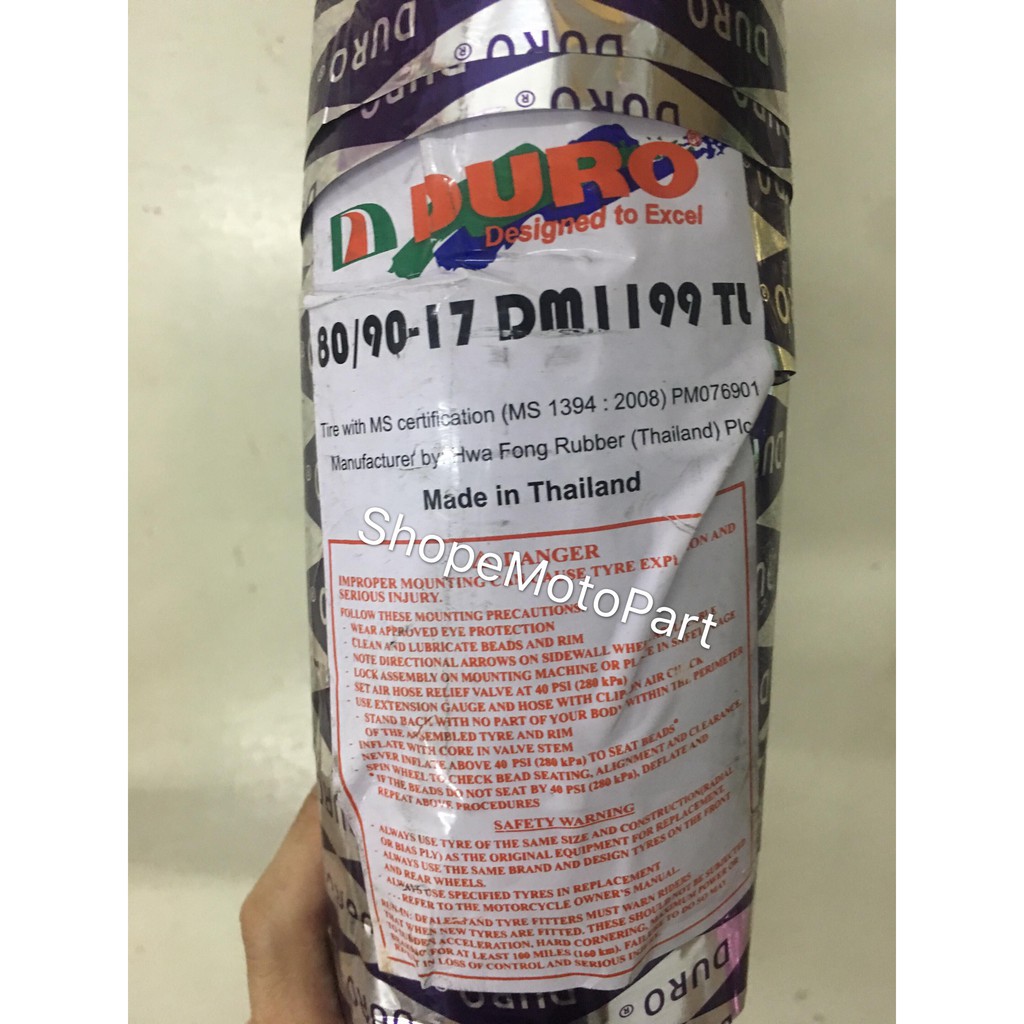 Tayar Tyre Bunga Maxxis Diamond Tubeless TL 80/90-17 Brand DURO Rubber ...